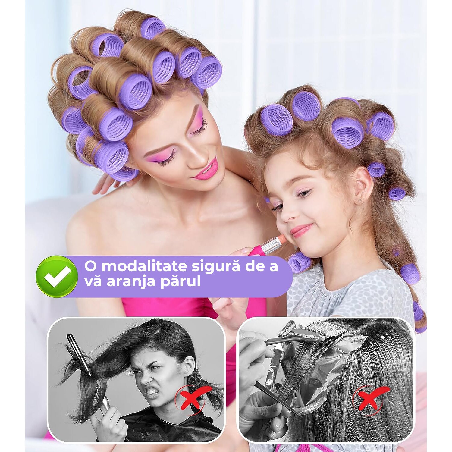 Bigudiuri profesionale de par cu arici pentru coafura perfecta, volum ...