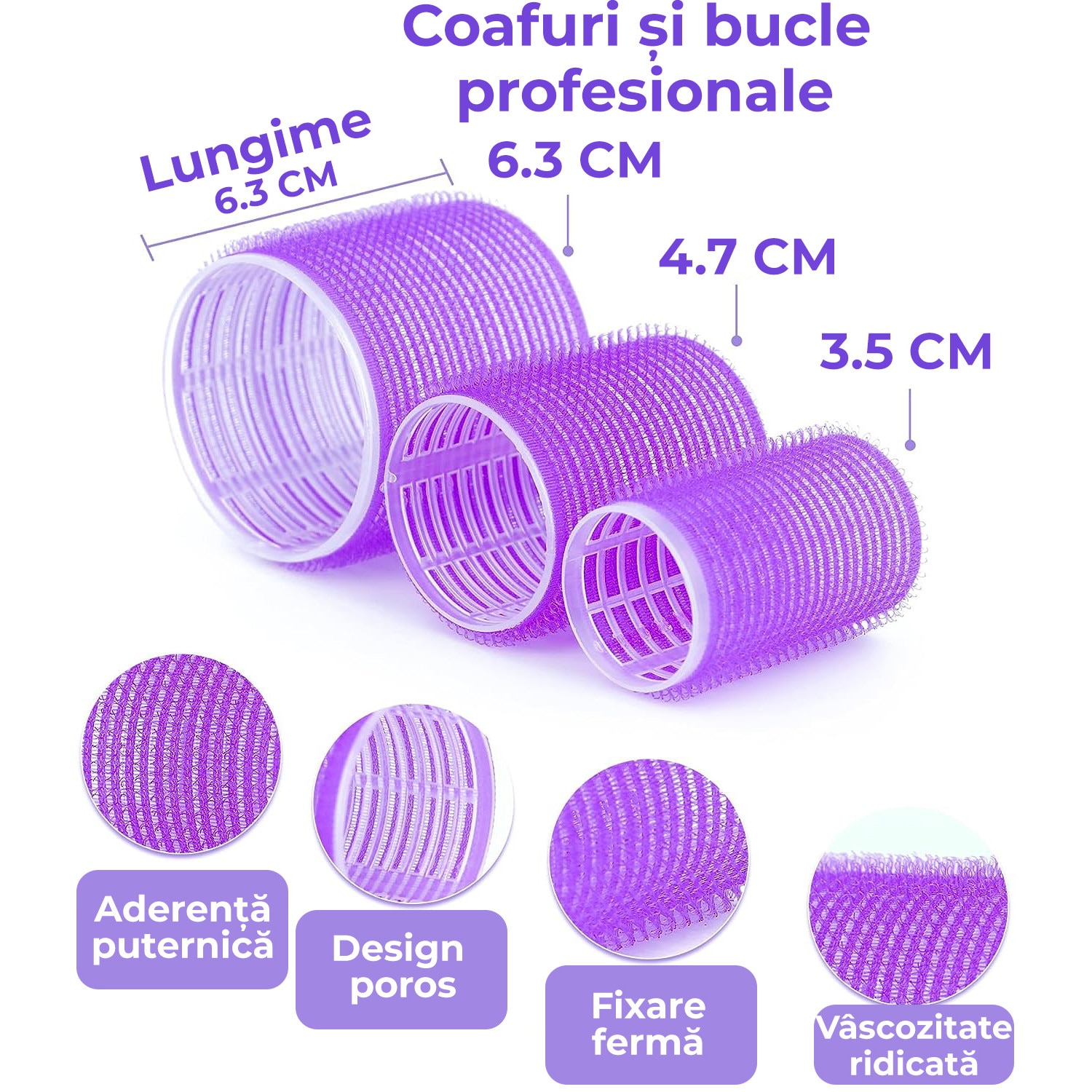 Bigudiuri profesionale de par cu arici pentru coafura perfecta, volum ...