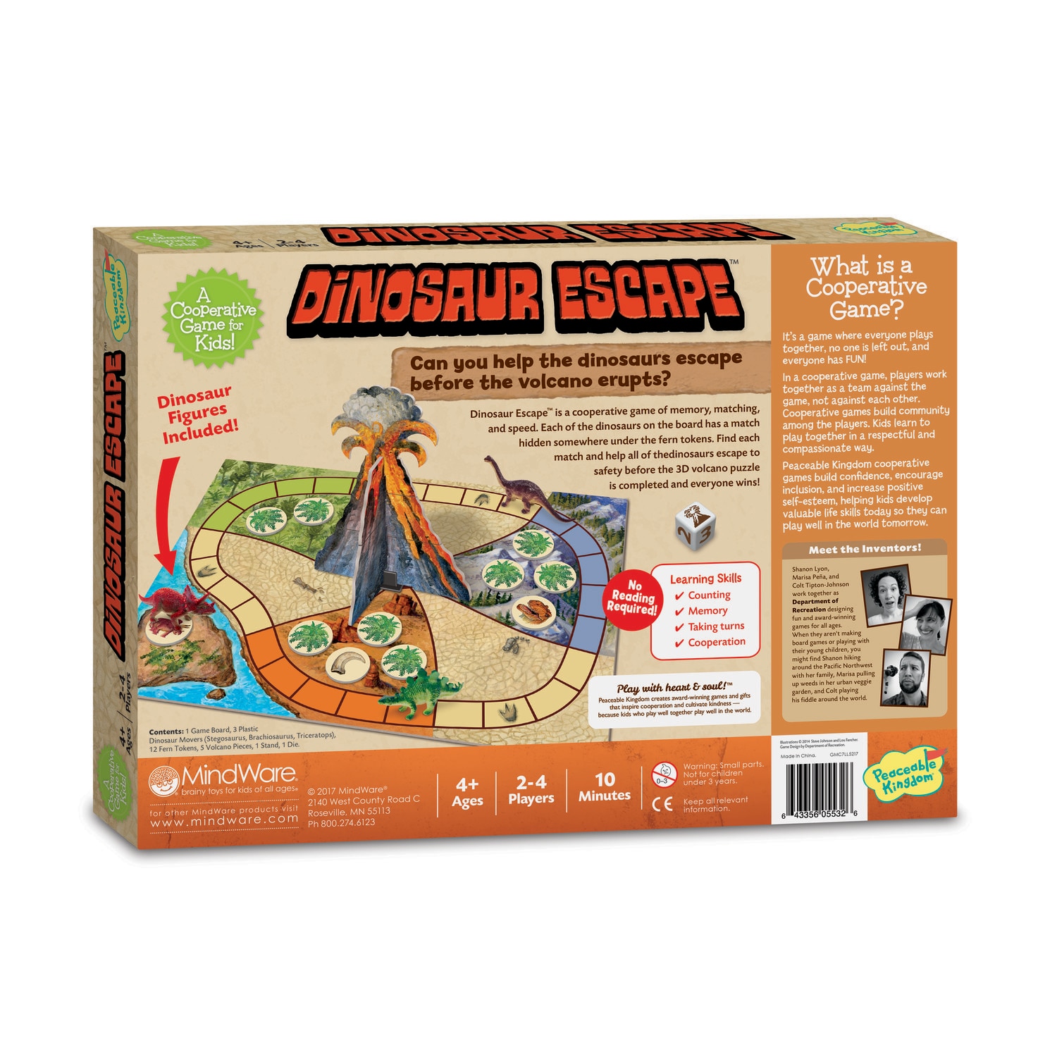 Joc de cooperare, Peaceable Kingdom, cu dinozauri, Dinosaur escape ...