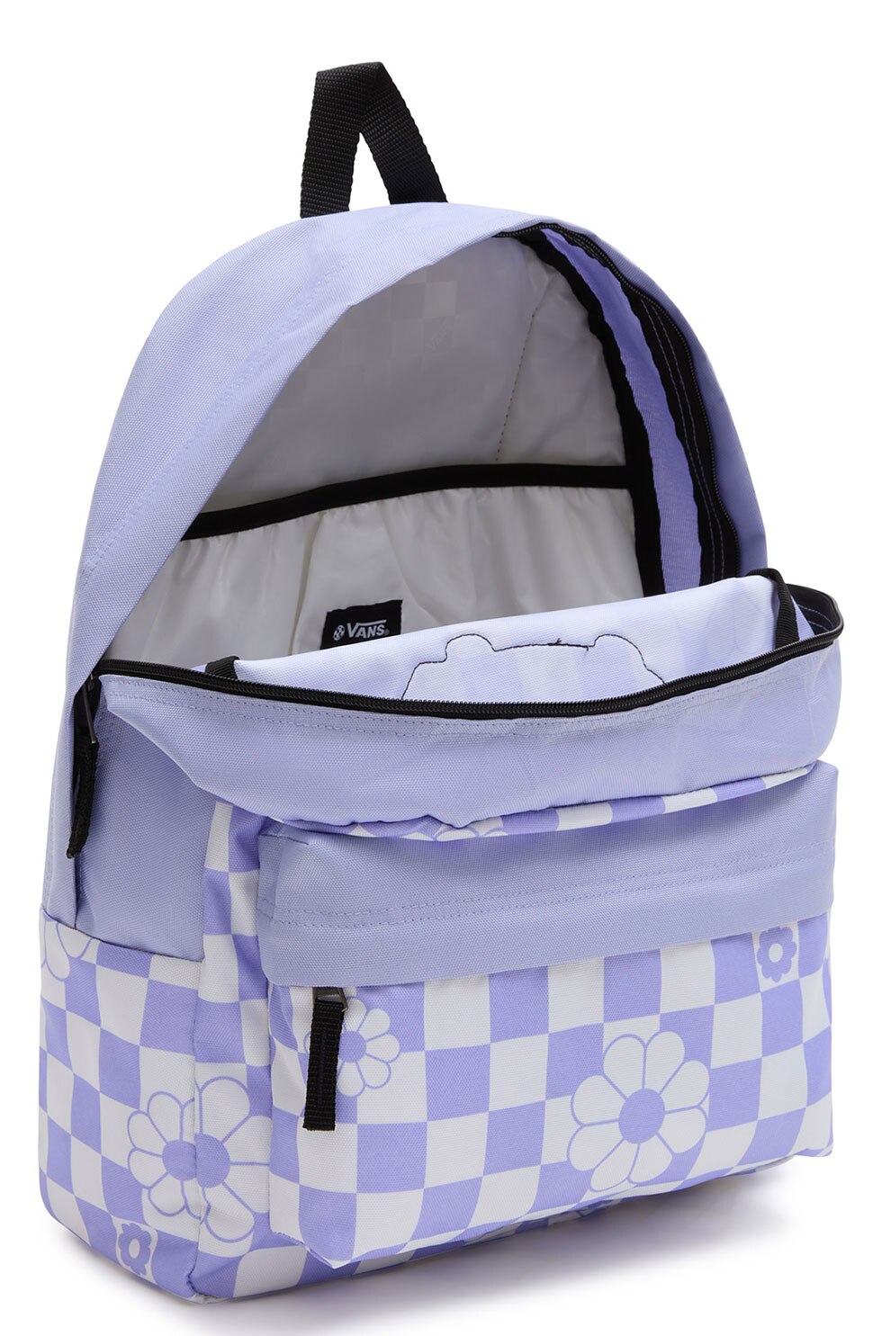 Vans, Карирана раница Realm - 22 л, Бял, Lavander Blue - eMAG.bg