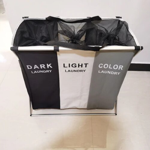 Cos de rufe, din material textil si cadru de aluminiu, cu 3 ...