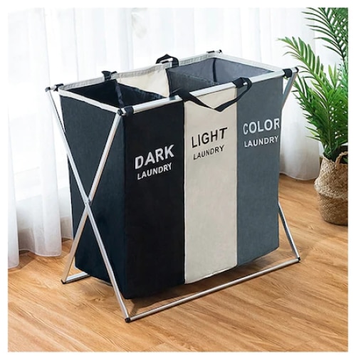 Cos de rufe, din material textil si cadru de aluminiu, cu 3 ...