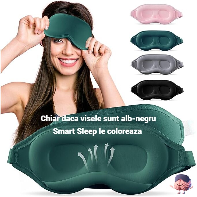 Masca pentru somn 3D spuma memorie, blocheaza Total lumina, protectie ...