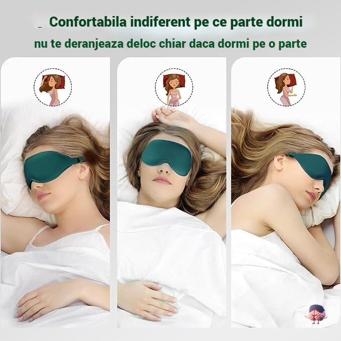 Masca pentru somn 3D spuma memorie, blocheaza Total lumina, protectie ...