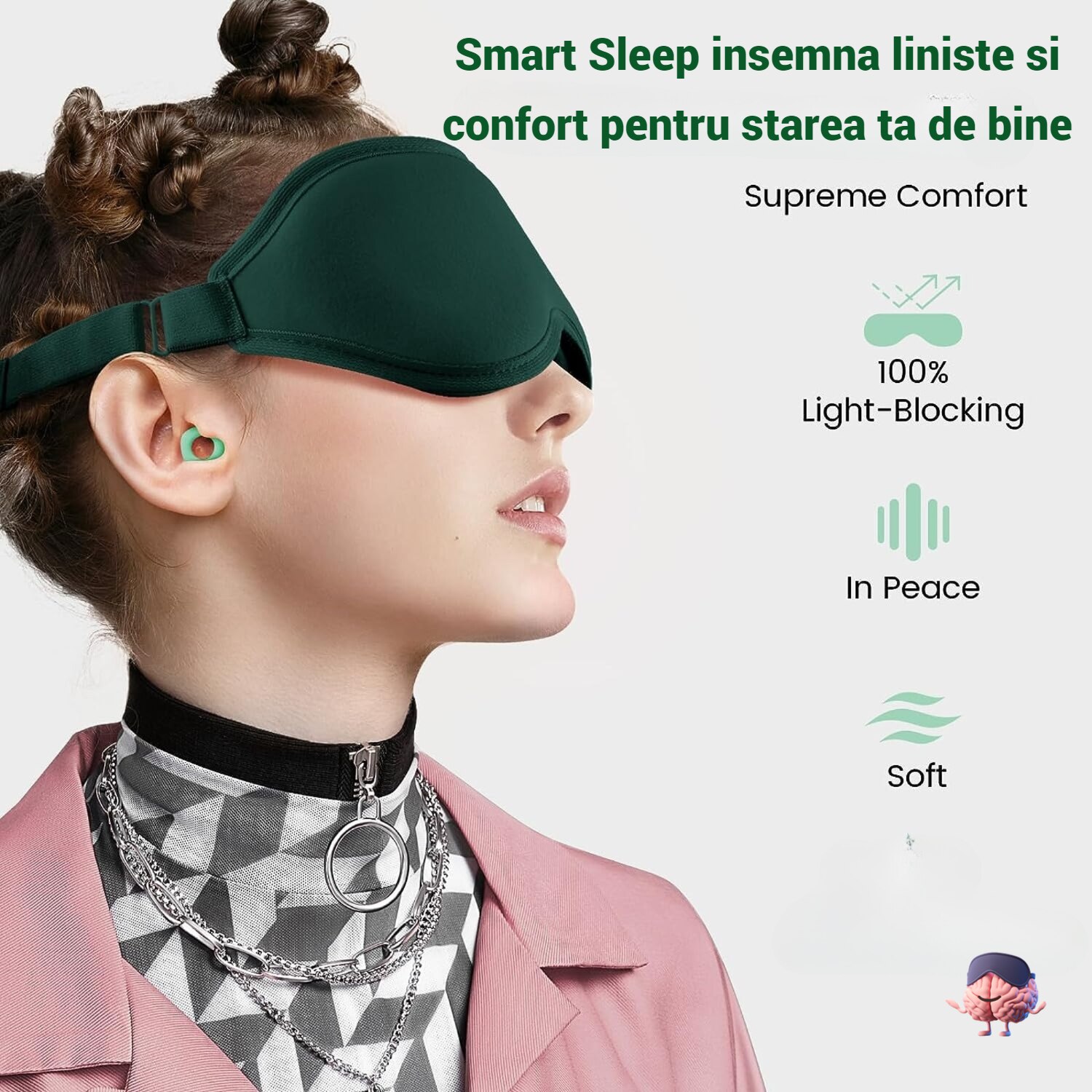 Masca pentru somn 3D spuma memorie, blocheaza Total lumina, protectie ...