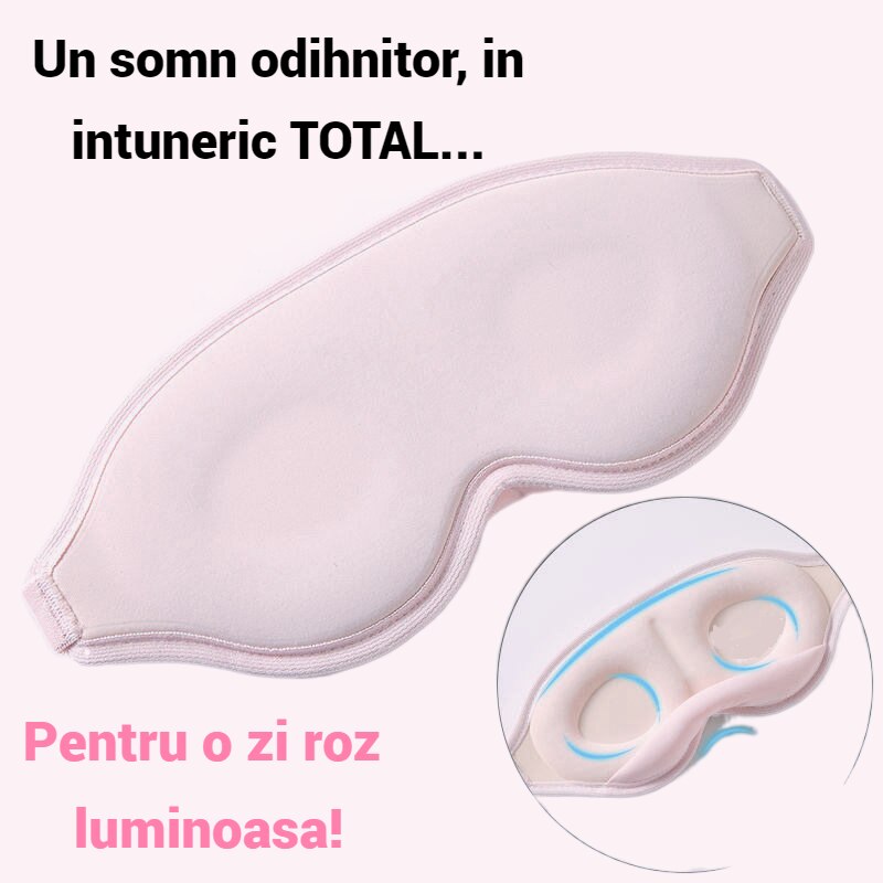 Masca pentru somn 3D spuma memorie, blocheaza Total lumina, protectie ...