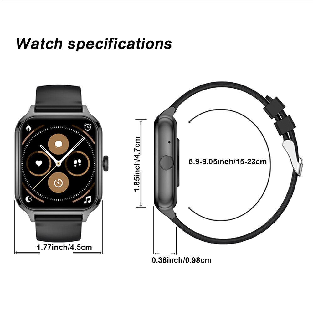 Ceas inteligent sport, Silicon, pentru Android/IOS, 1.63 inci, Negru ...