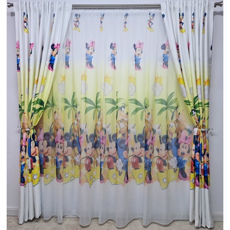 Draperie Copii Mickey si Minnie cu rejansa 2 buc x 100 x 240 - eMAG.ro