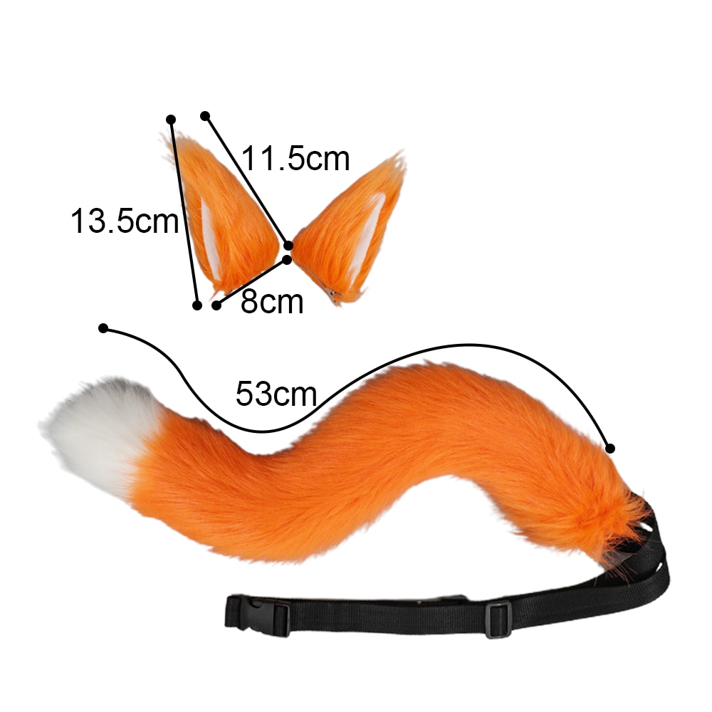 Set accesorii costum vulpe, 2 Piese, Portocaliu/Alb - eMAG.ro