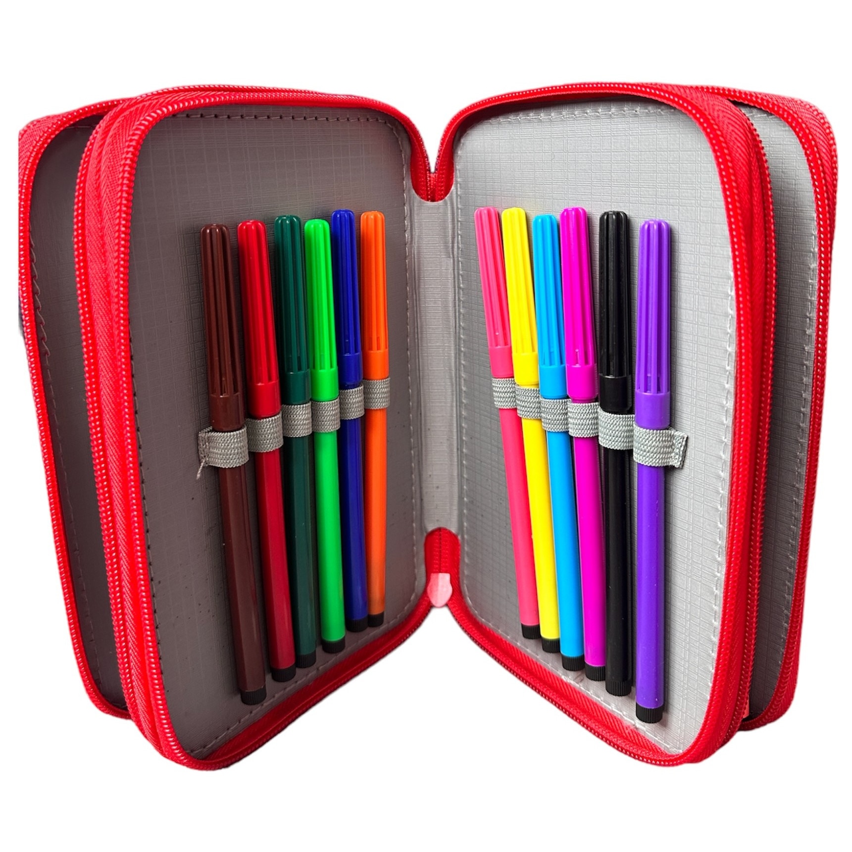 Penar scolar pentru fete, echipat cu 34 de piese, 3 fermoare, Printesa ...