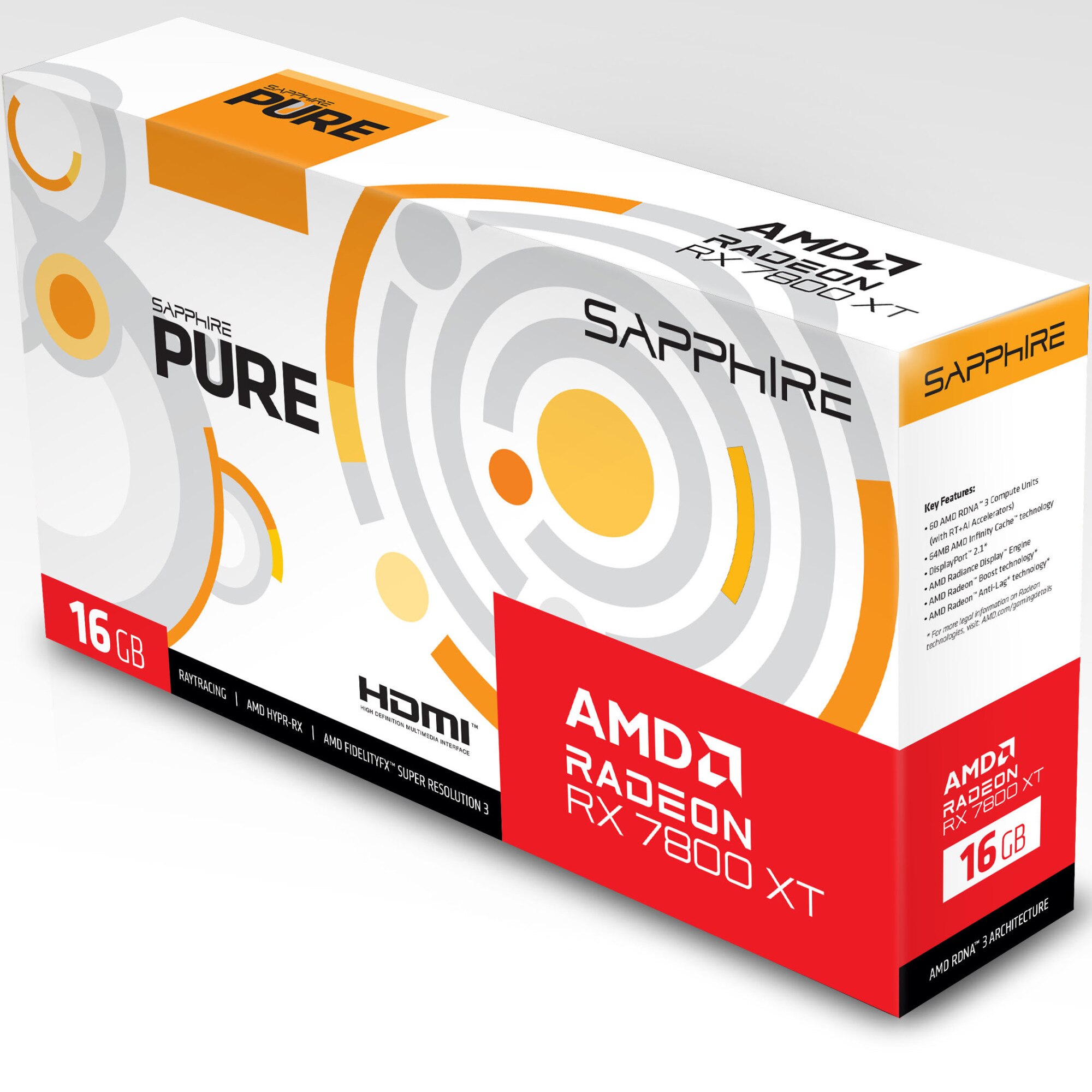 Placa video Sapphire Radeon RX 7800 XT Pure, 16GB GDDR6, 256 bit - eMAG.ro