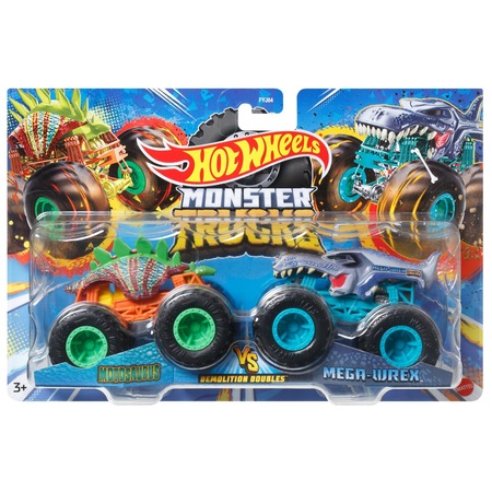 Set 2 masinute Hot Wheels Monster Truck - Motosaurus si Mega Wrex - eMAG.ro