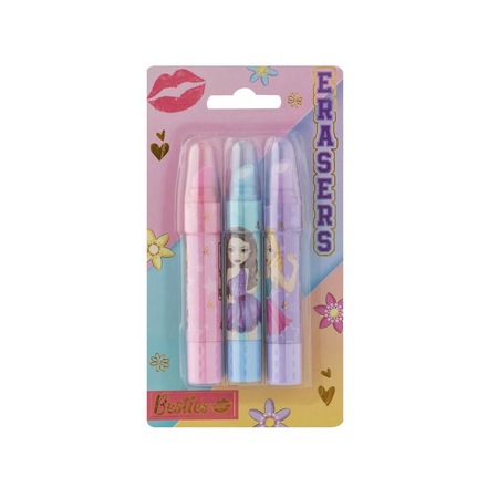 Set 3 radiere Besties tip ruj culori pastel - eMAG.ro