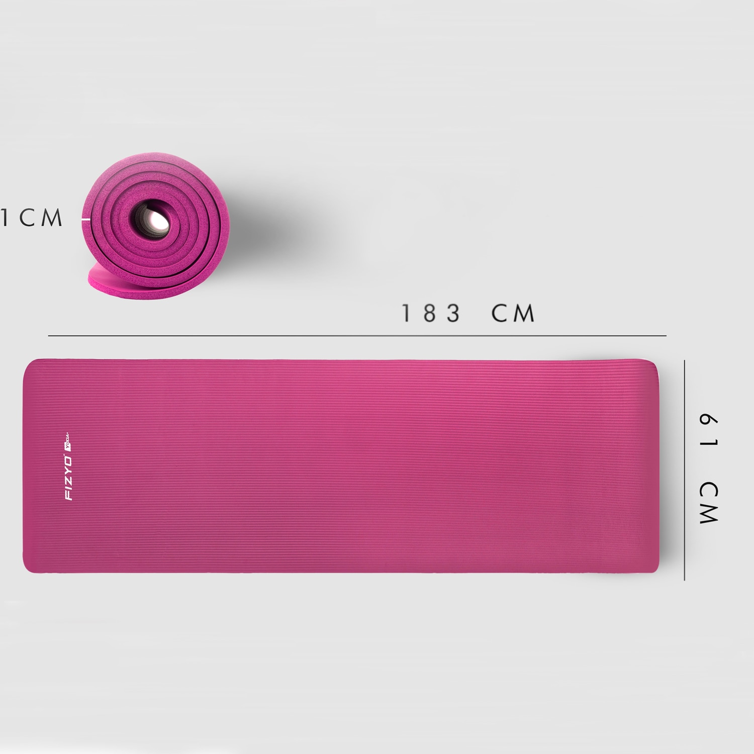 Saltea pentru yoga, fitness, aerobic Fizyo Fityo Pink, 183x61x1cm ...