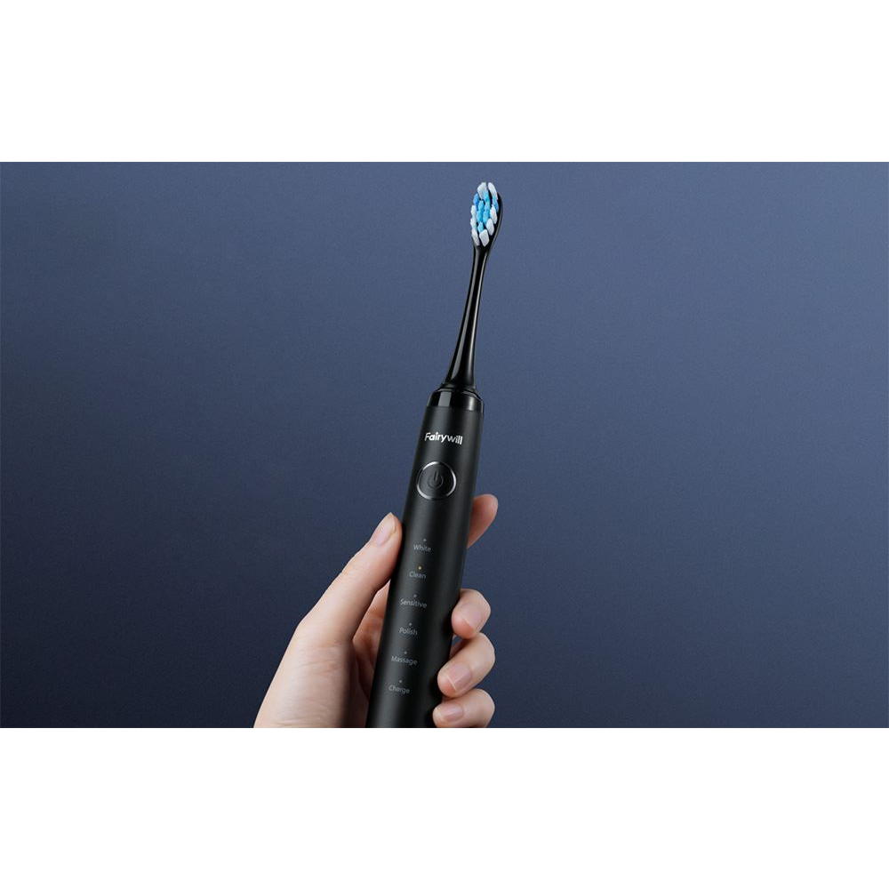 Fairywill FW-P10 elektromos fogkefe szett pótfejekkel fekete ...