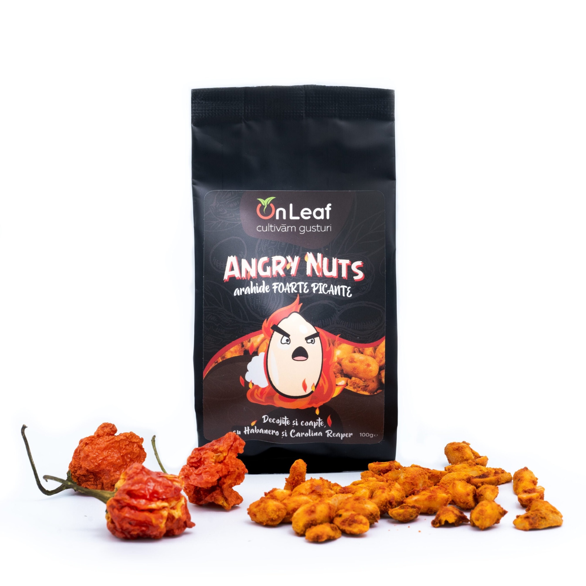 Alune foarte Iuti, Angry Nuts, cu Habanero si Carolina Reaper, OnLeaf ...