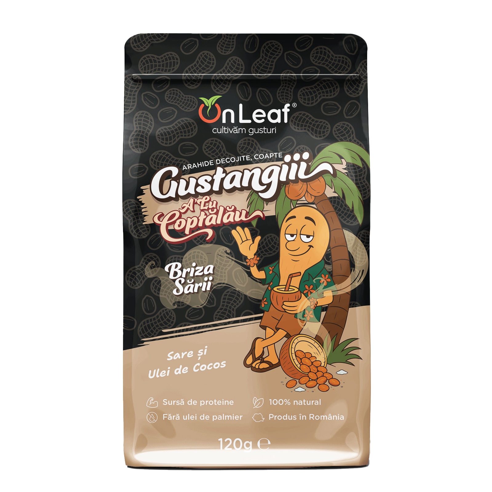 Alune Proaspat Coapte, Sarate, Fara Ulei de Palmier, OnLeaf, 120g - eMAG.ro