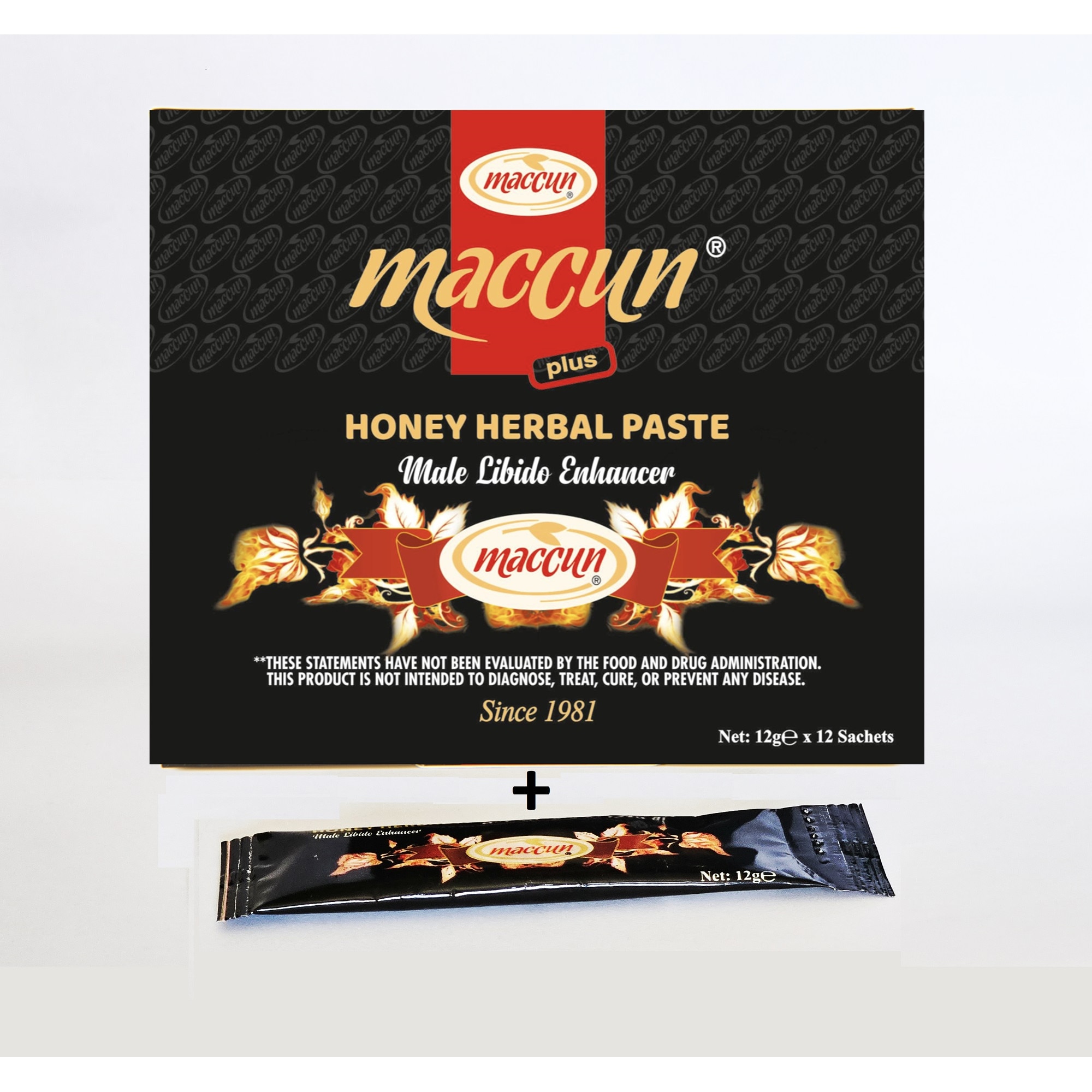 Afrodisiac Maccun Honey Herbal Paste cutie 12 plicuri + un plic de 12g ...