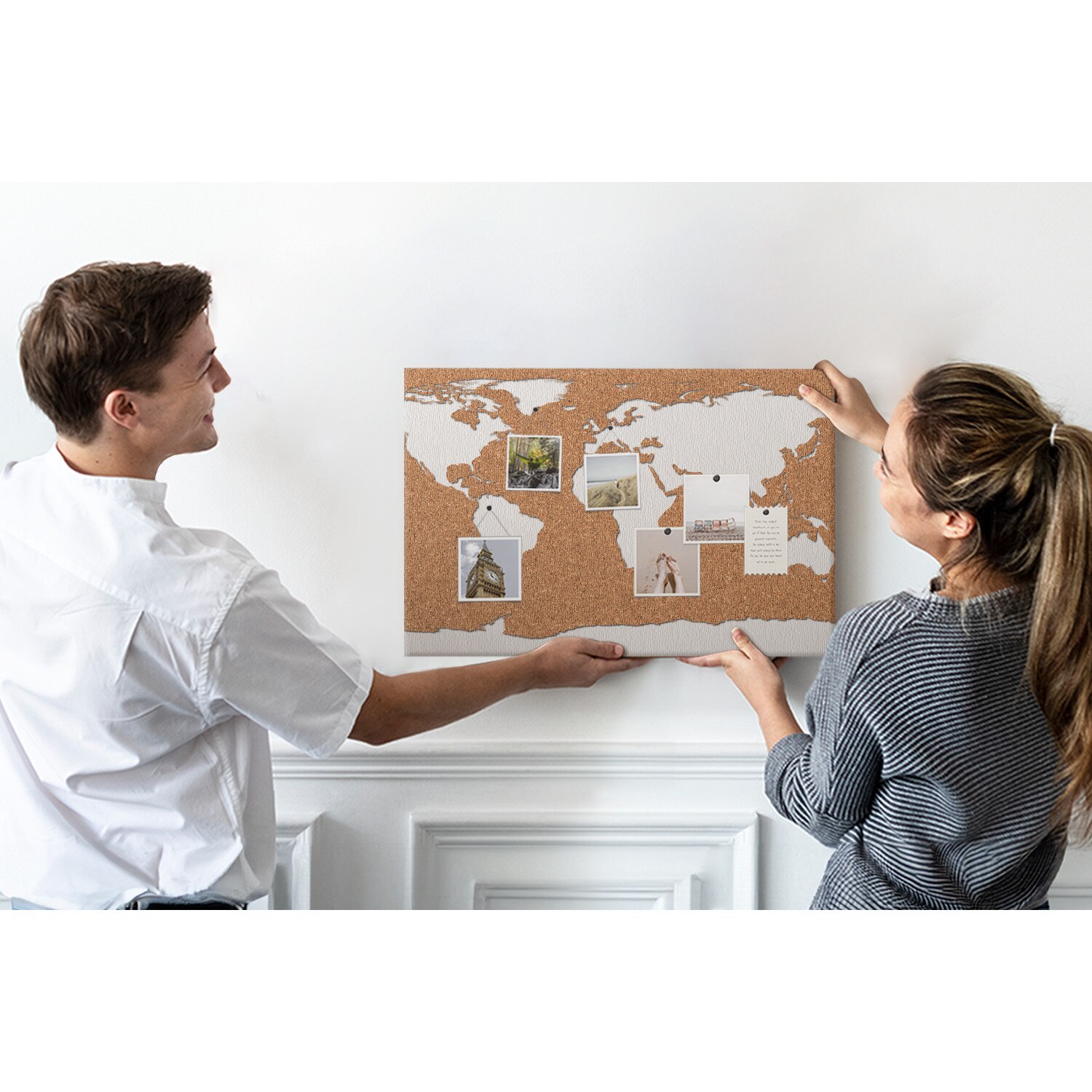 Tabla de pluta, Tulup, Lumea Cork, Multicolor, 60 cm x 40 cm, Metal ...