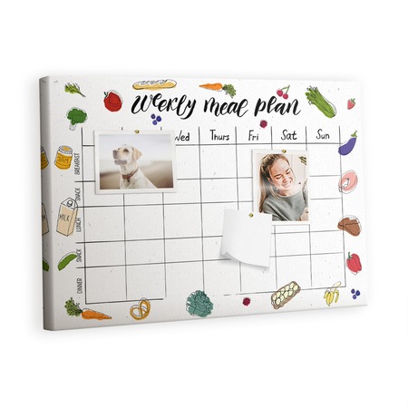 Tabla de pluta, Tulup, Meniu saptamanal, Alb, 60x40 cm ...