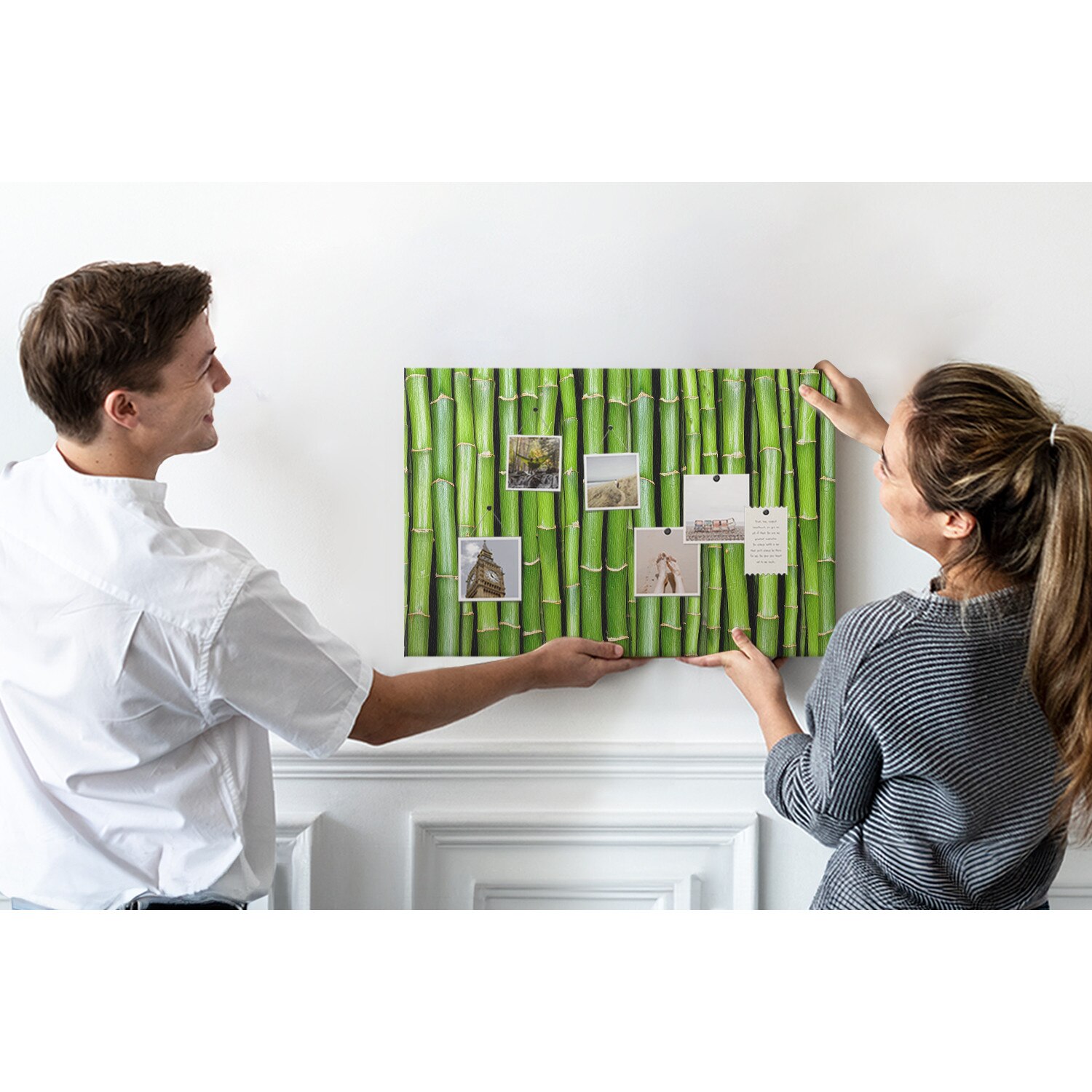 Tabla de pluta, Tulup, Zid de bambus, Verde, 60 cm x 40 cm, Metal ...