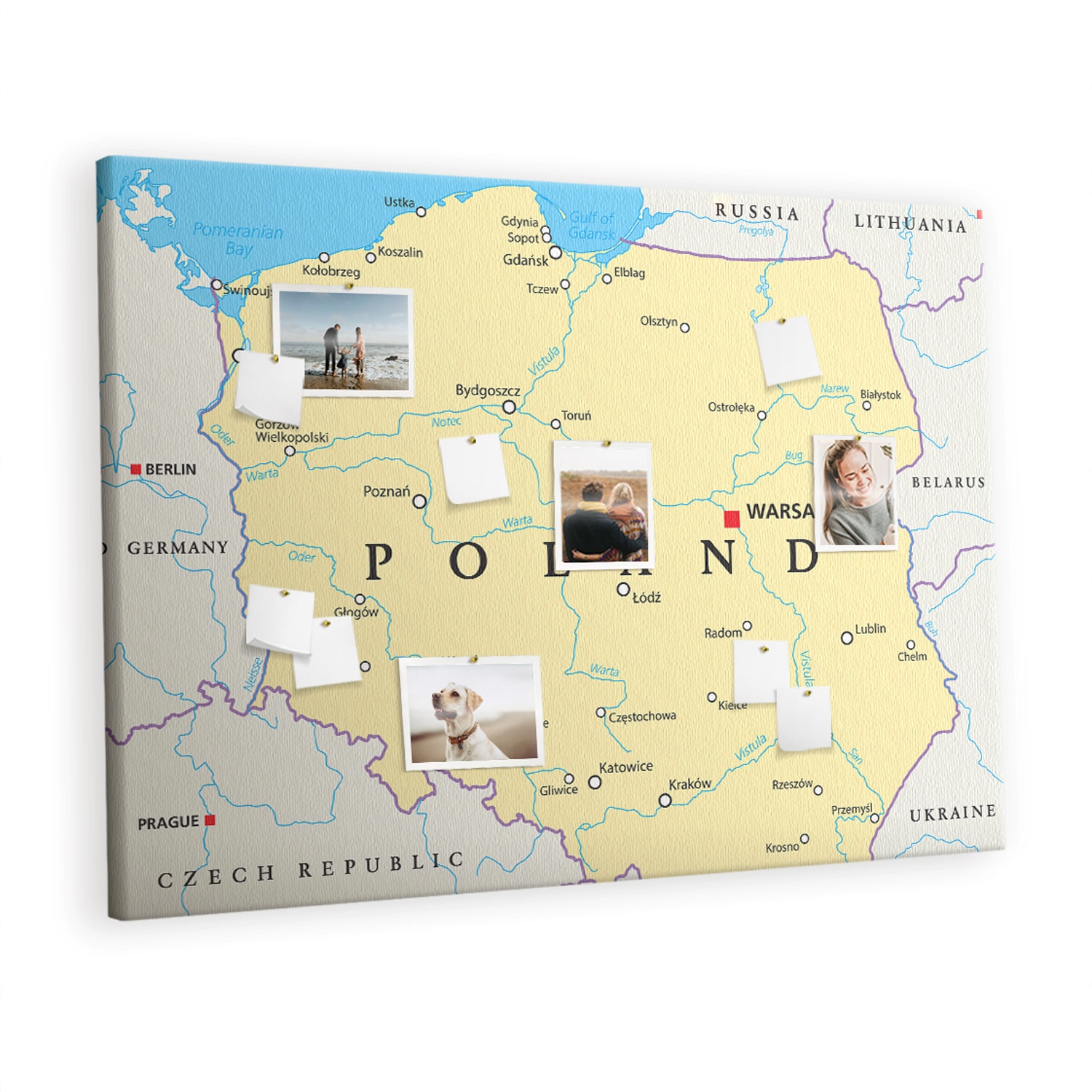 Tabla de pluta, Tulup, Harta politica a Poloniei, Multicolor, 140 cm x ...