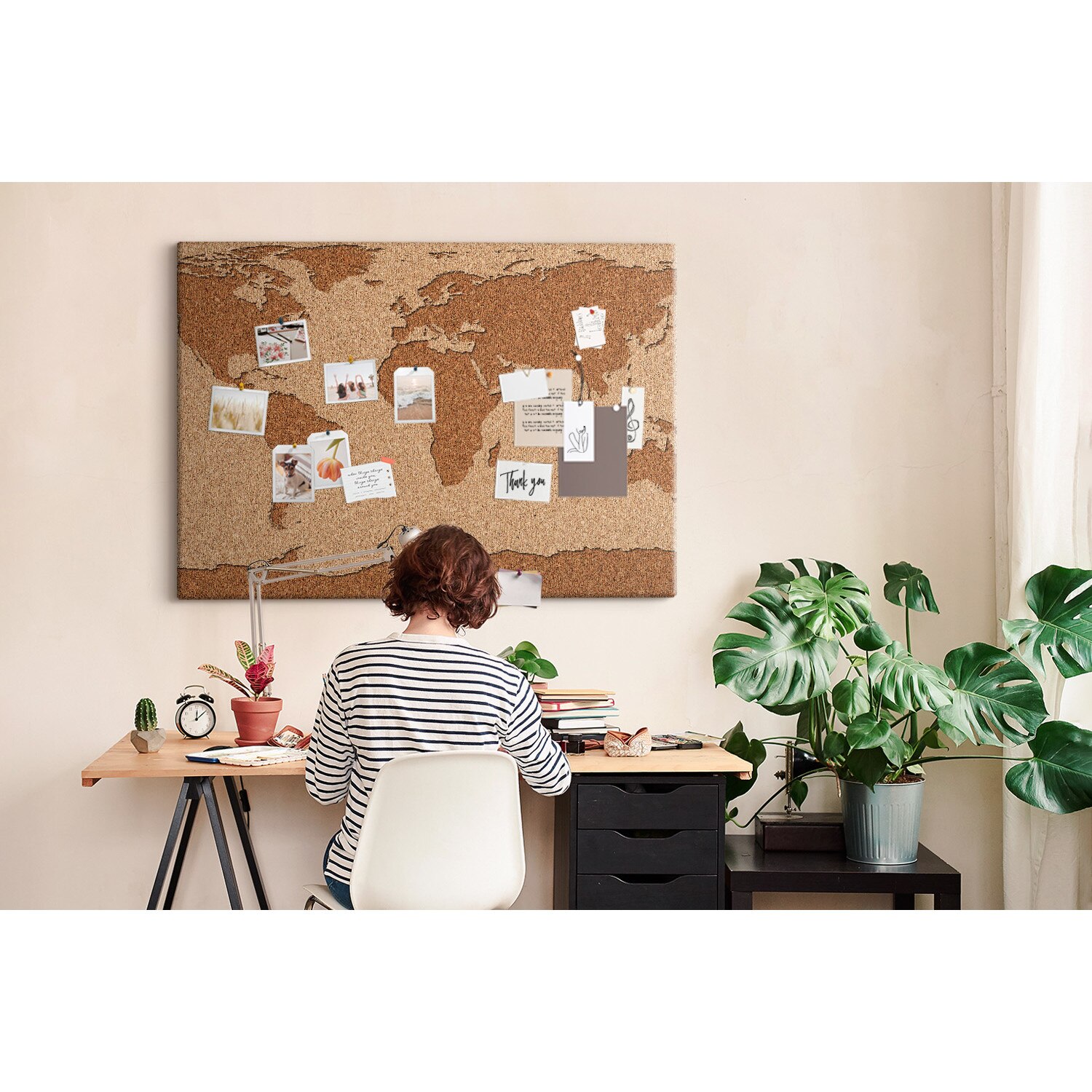 Tabla de pluta, Tulup, Harta lumii de la Cork, Maro, 140 cm x 100 cm ...