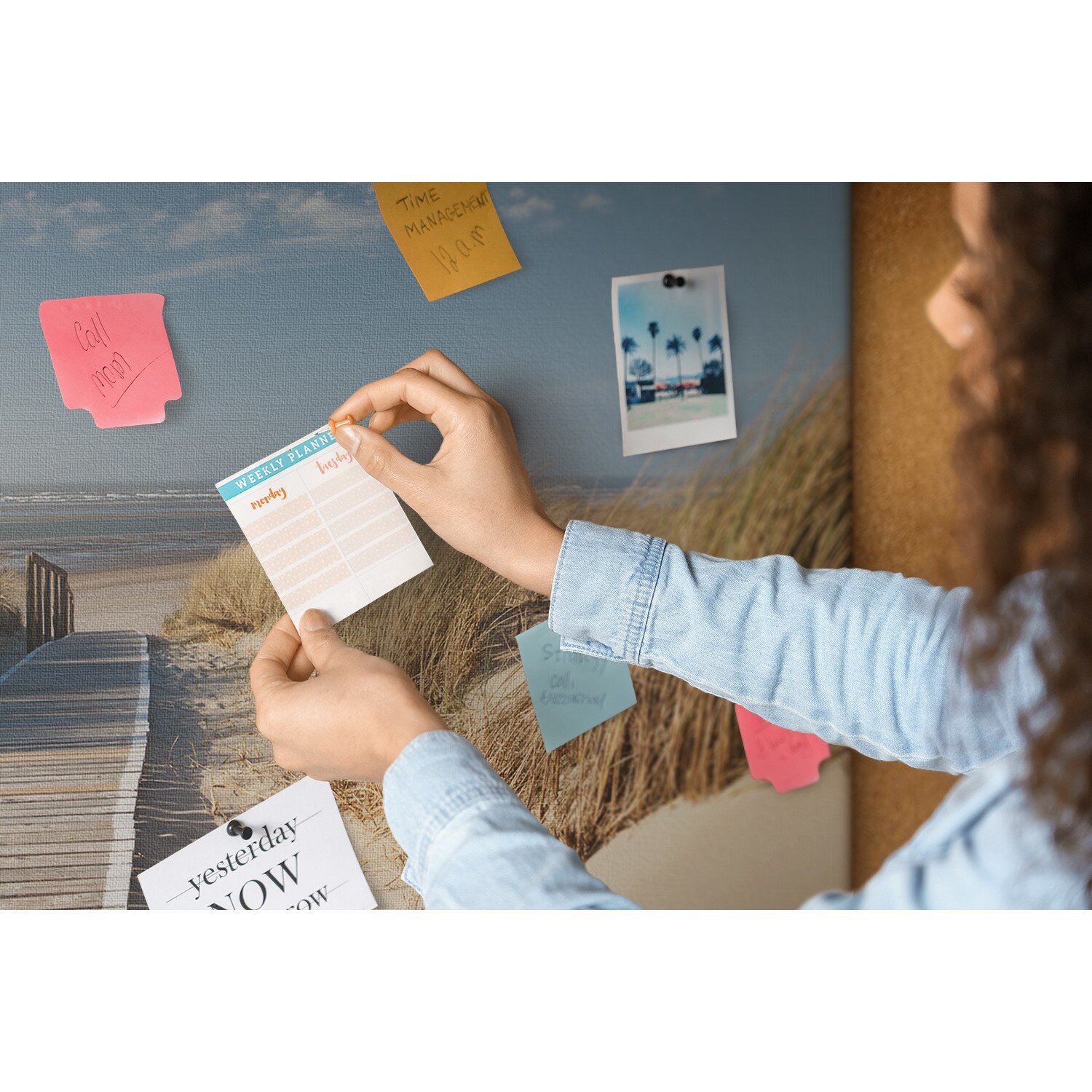 Tabla de pluta, Tulup, Vedere la plaja, Multicolor, 140 cm x 100 cm ...