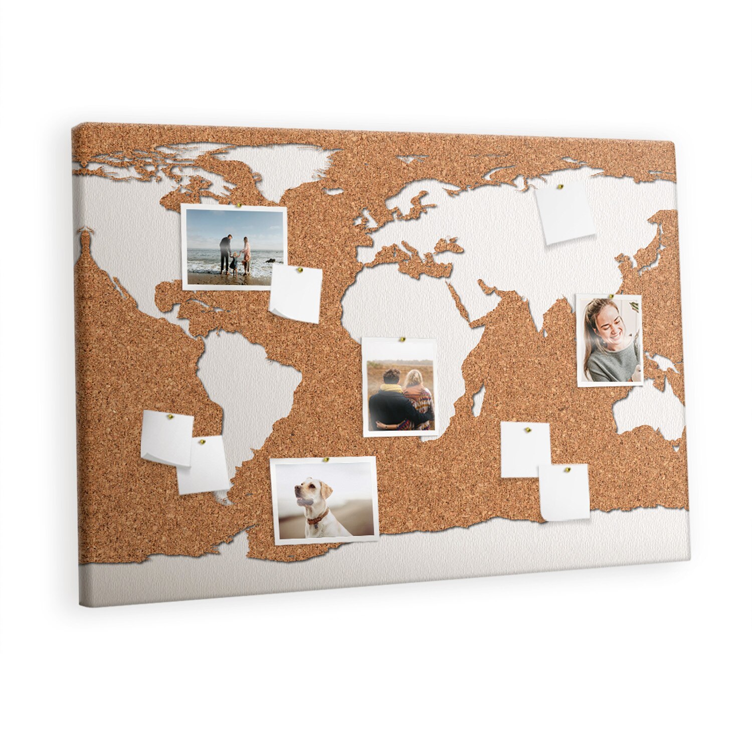 Tabla de pluta, Tulup, World Harta Wood, Maro, 120 cm x 80 cm, Metal ...