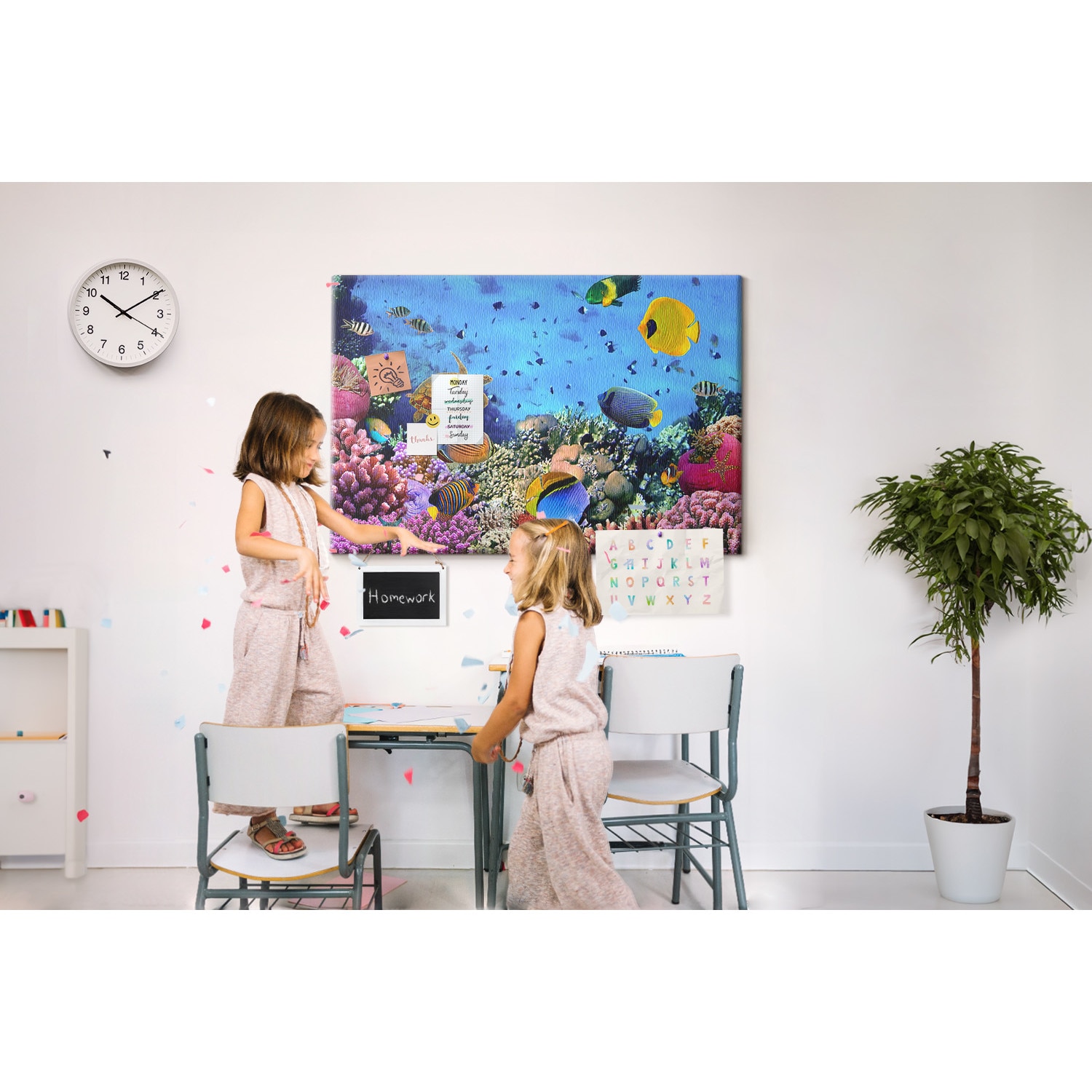 Tabla de pluta, Tulup, Viata subacvatica, Multicolor, 120 cm x 80 cm ...