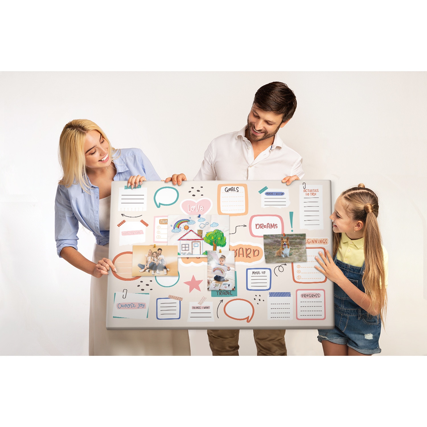 Tabla de pluta, Tulup, Placa de viziune colorata, Multicolor, 120 cm x ...