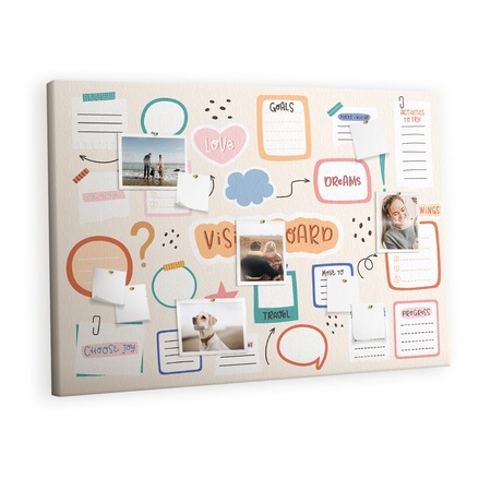 Tabla de pluta, Tulup, Placa de viziune colorata, Multicolor, 120 cm x ...