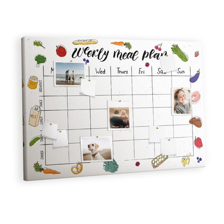 Tabla de pluta, Tulup, Meniu saptamanal, Alb, 120 cm x 80 cm ...