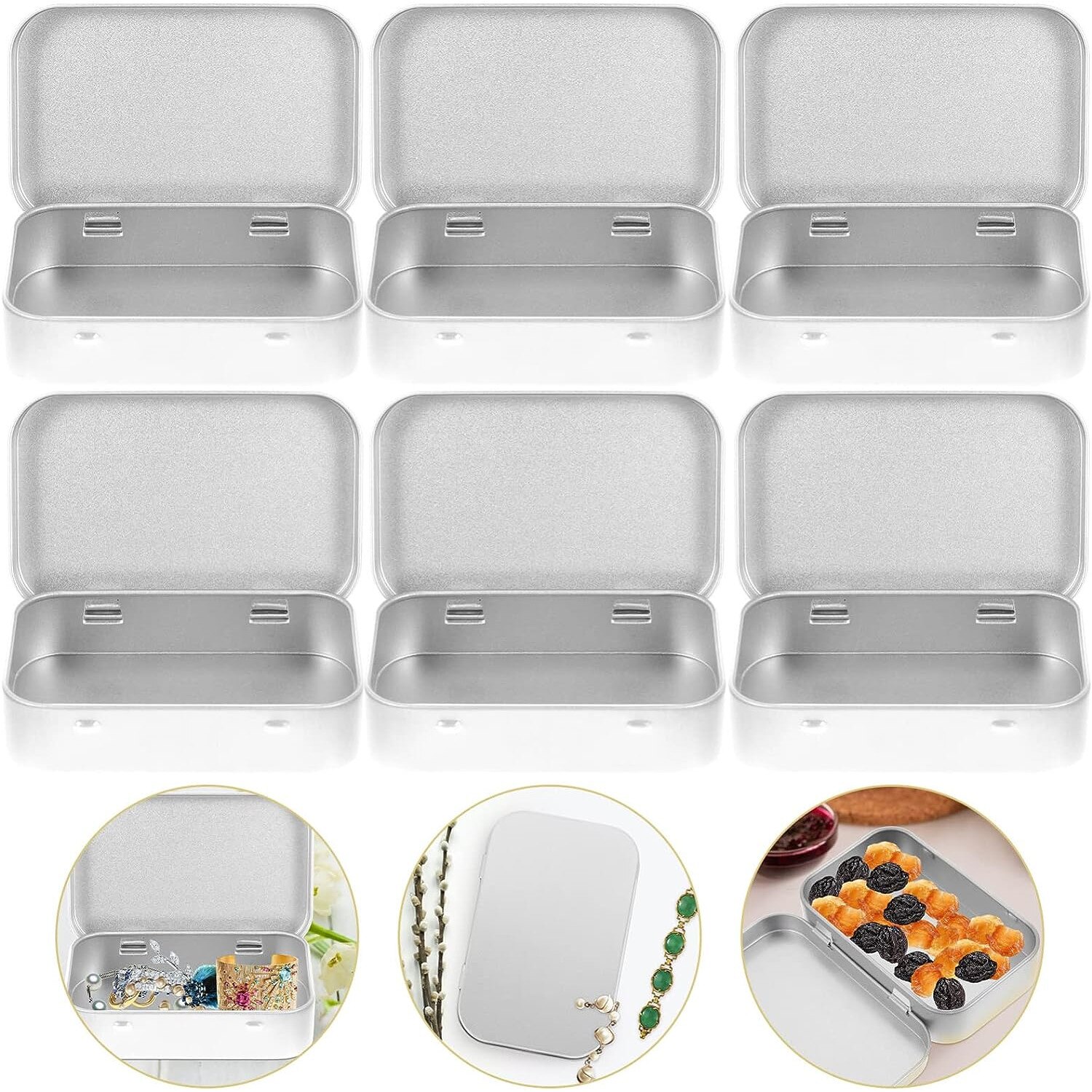 Set 6 Cutii depozitare, Sunmostar, Metal, 95x60x21mm, Argintiu - eMAG.ro