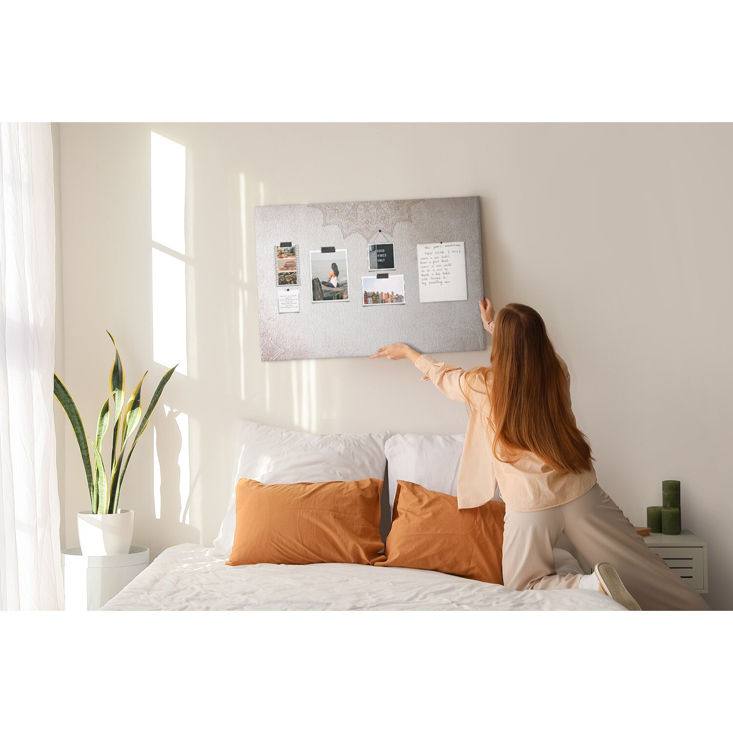 Tabla de pluta, Tulup, Model decorativ, Gri, 100 cm x 70 cm, Culoare ...