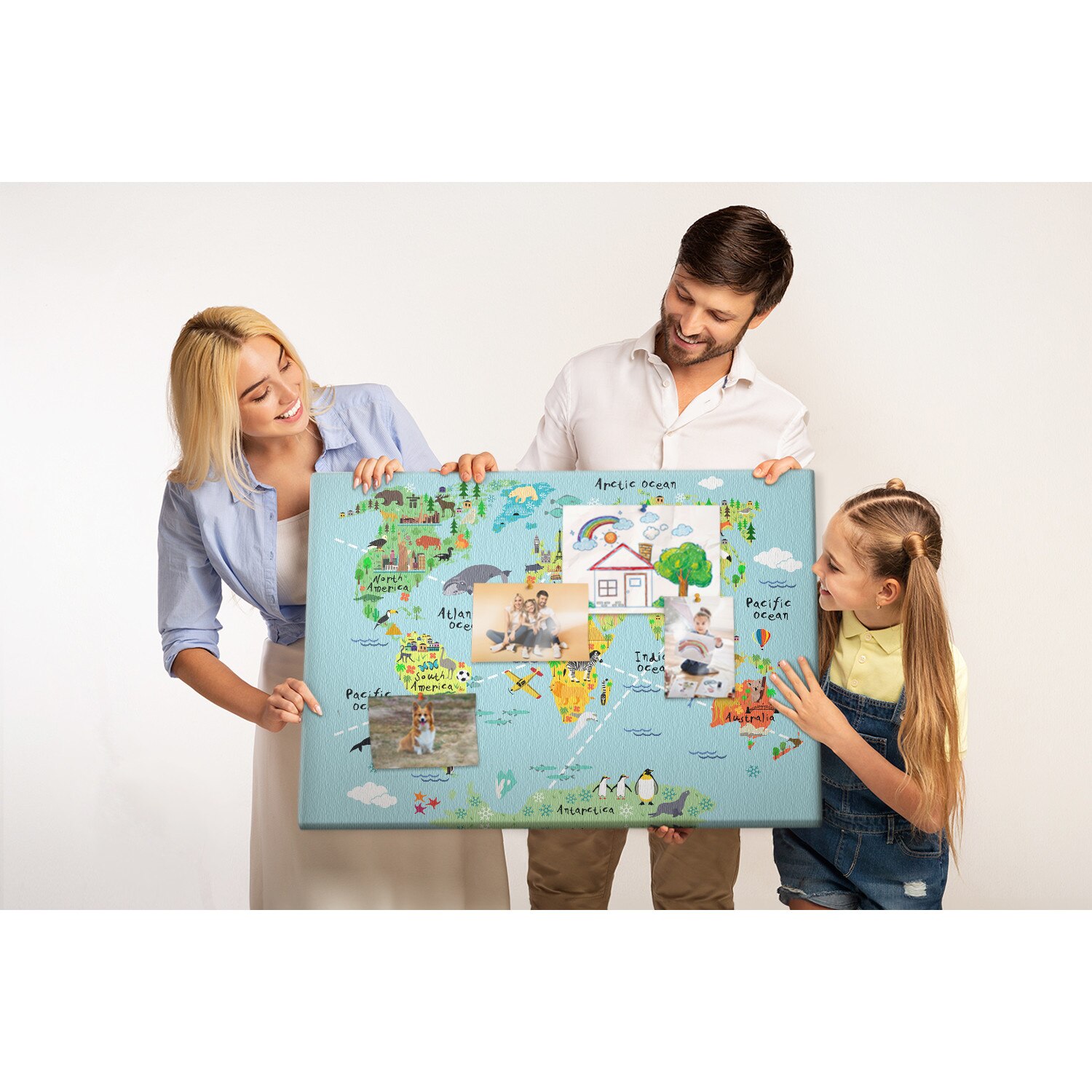 Tabla de pluta, Tulup, Harta de desene animate, Multicolor, 100 cm x 70 ...