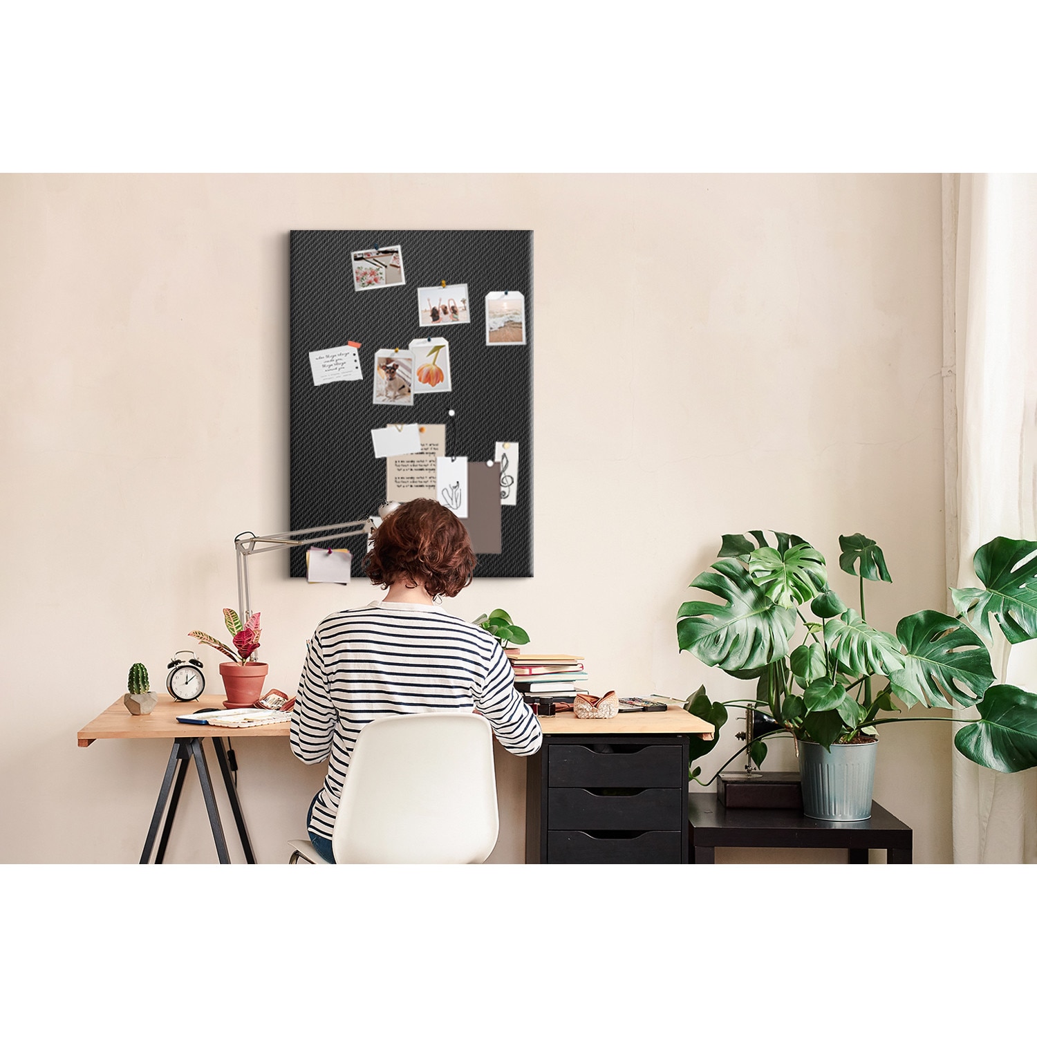 Tabla de pluta, Tulup, Model intunecat, Negru, 70 cm x 100 cm ...