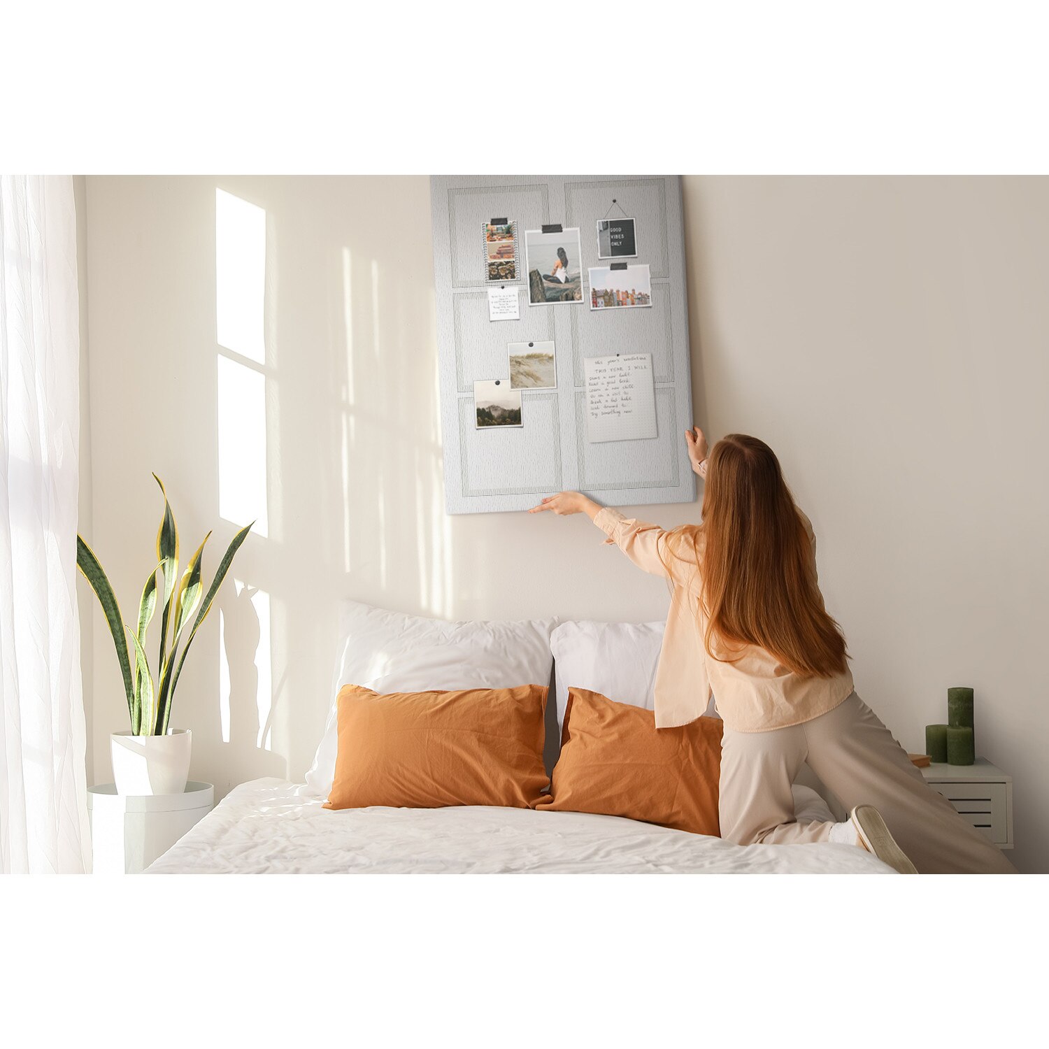 Tabla de pluta, Tulup, Board Vision, Alb, 80 cm x 120 cm, Lemn ...