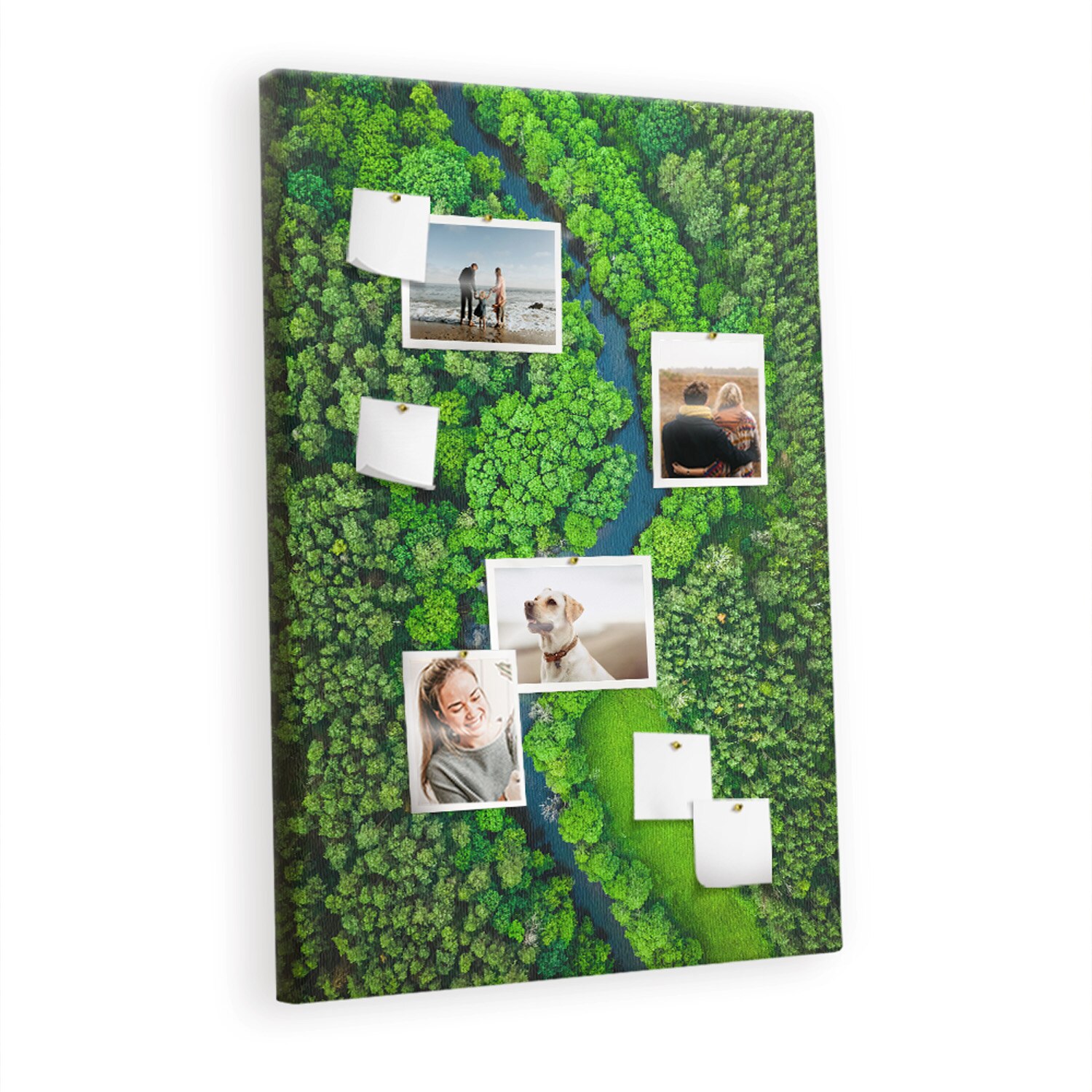 Tabla de pluta, Tulup, Rau in padure, Verde, 80 cm x 120 cm, Metal ...