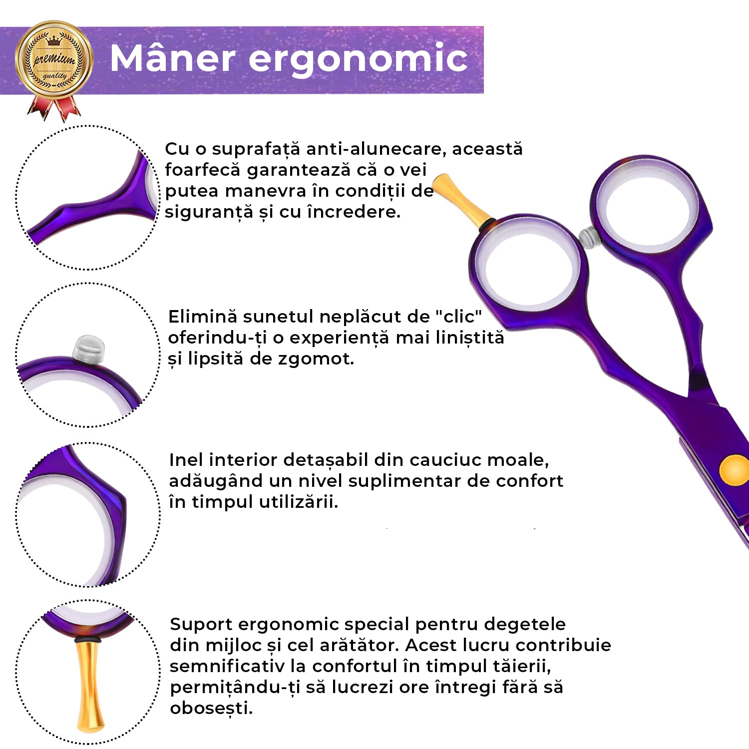 Foarfece profesionale de tuns si filat, Regal Bliss ®, pentru frizerie ...