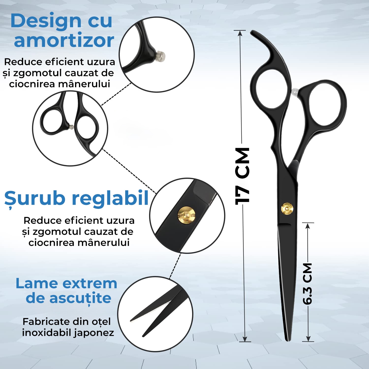 Foarfece profesionale de tuns si filat, pentru frizerie, salon sau ...