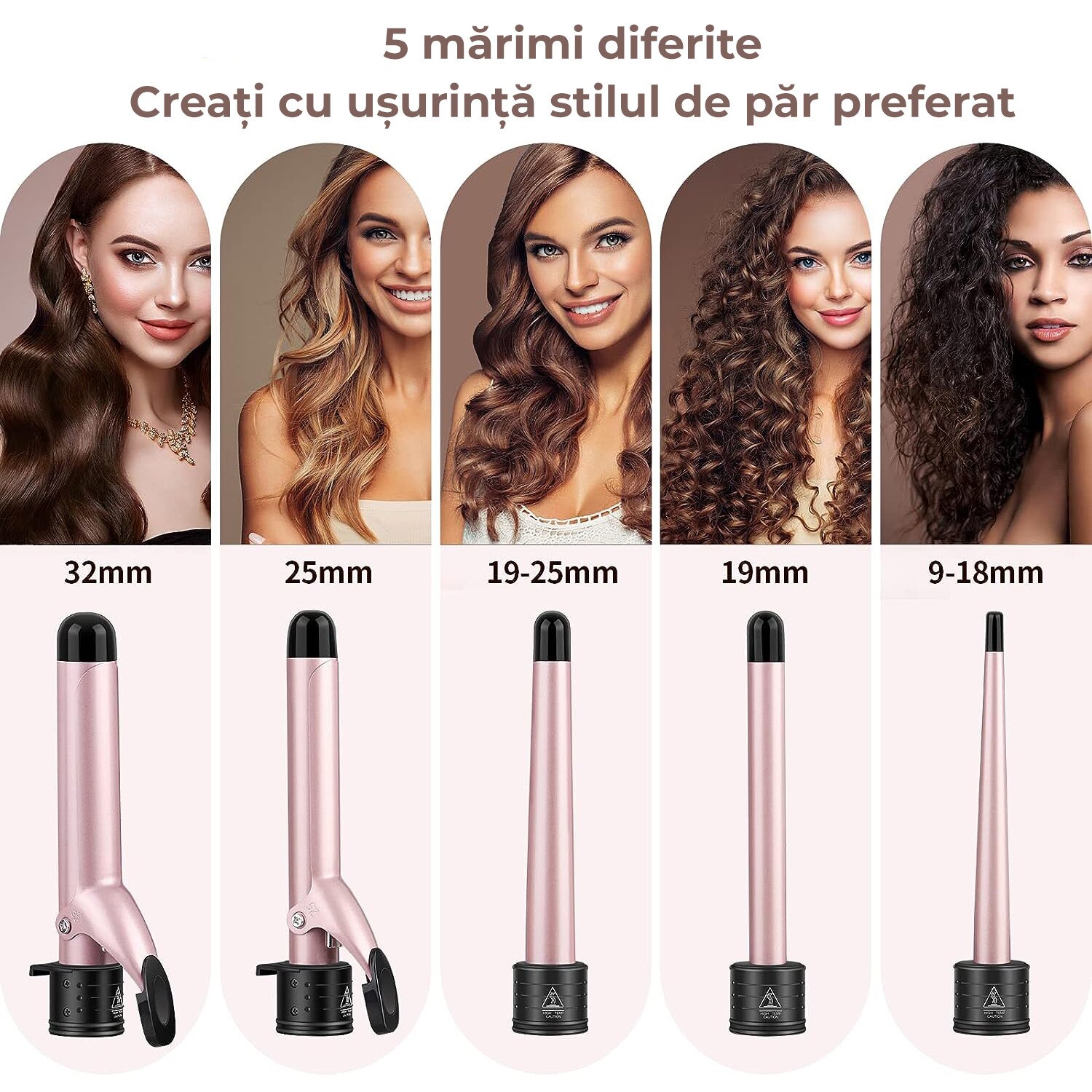 Ondulator de par pentru bucle, invelis ceramic, protectie avansata ...