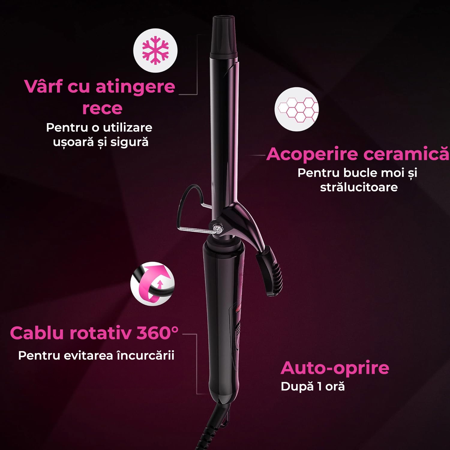 Ondulator de par pentru bucle bine definite, invelis cetramic ...