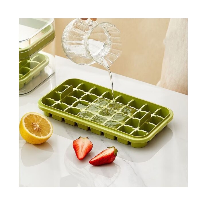 Forma blocuri de gheata Stuffix®, din Silicon, 64 de grile, Verde - eMAG.ro