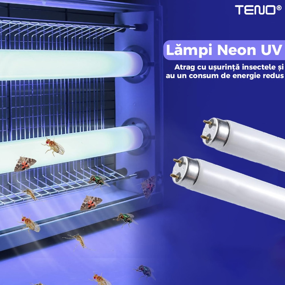 Aparat Electric Anti-Insecte Teno®, 6W, Insectocutor cu 2x tuburi ...