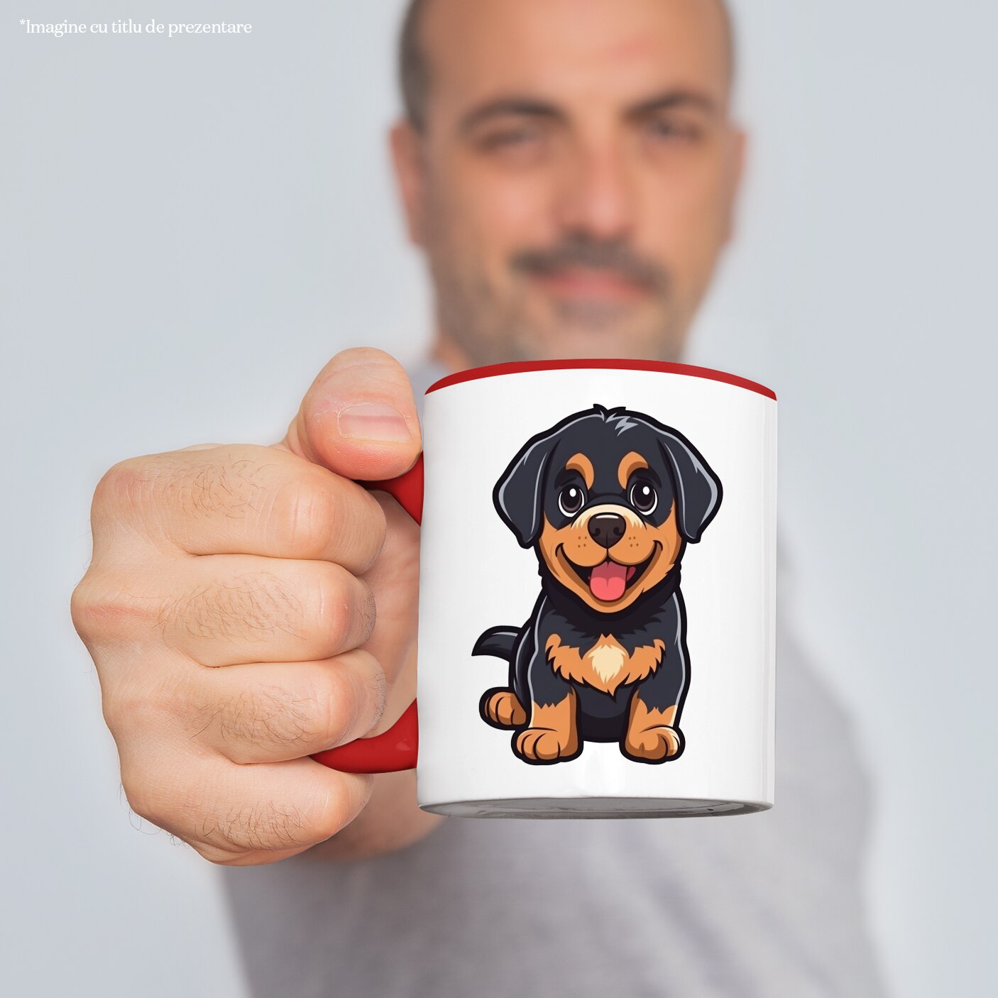 Cana Cu Catel, Pui, Iubitori De Desene Animate, Rottweiler, Multicolor ...