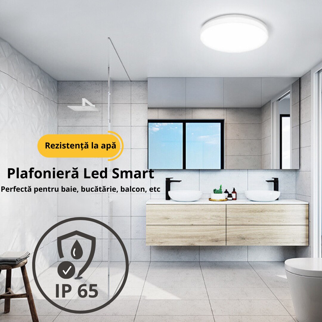 Plafoniera LED SMART High Quality Senio® 25 W 2250 lm, Ø40cm cu ...