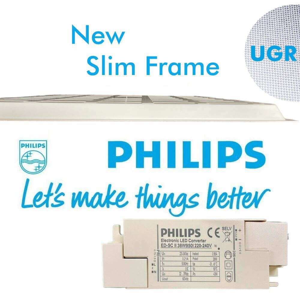 SET 2X PHILIPS LED Panel 40W (400W) PACK 2,60x60, Ultra Slim Frame ...