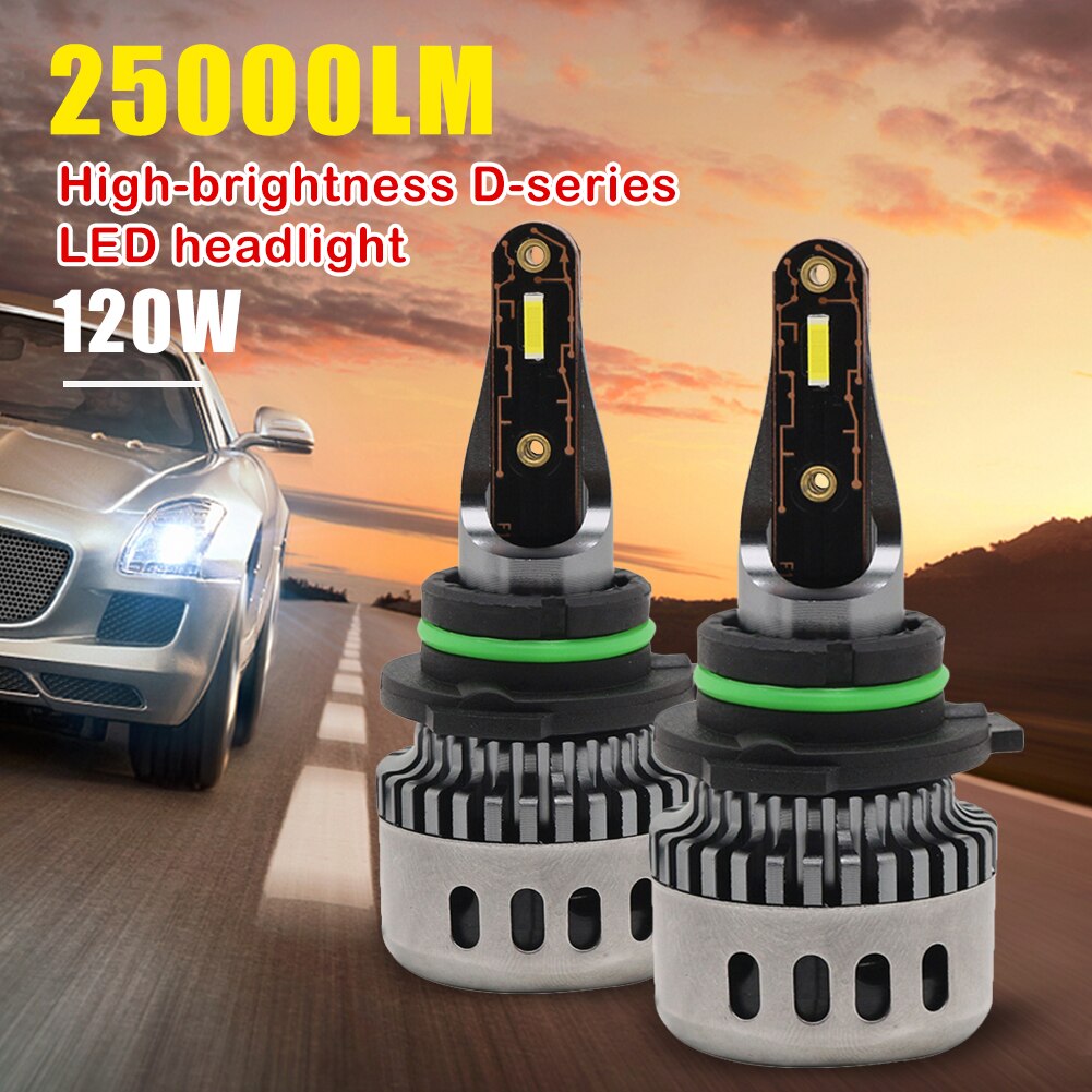 Set 2 becuri LED H7, F10, SuperLED, 120W, 9000Lm, 6000K, DC9-32V, CANS ...