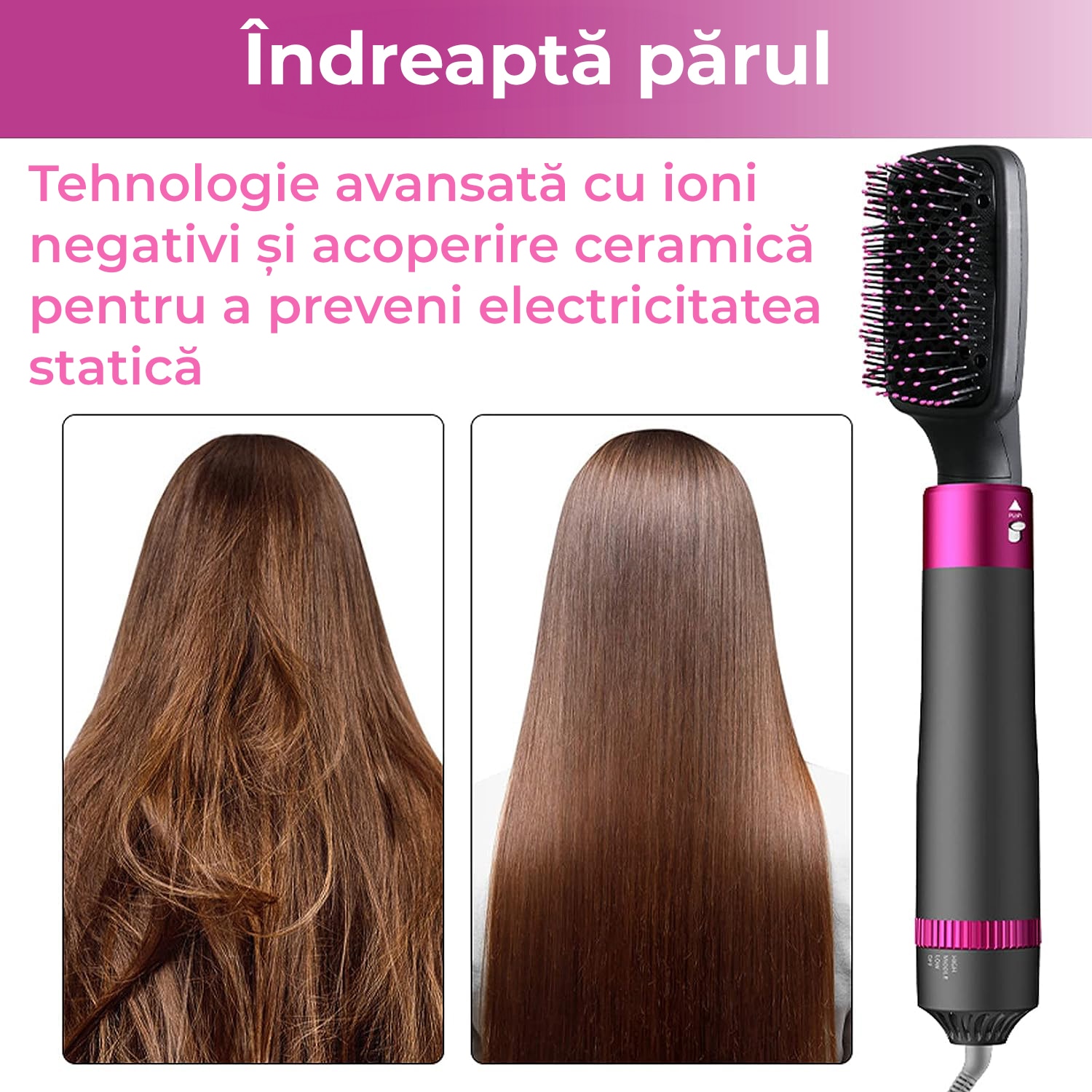 Perie electrica de par pentru volum 5 in 1 Regal Bliss ®, cu turmalina ...